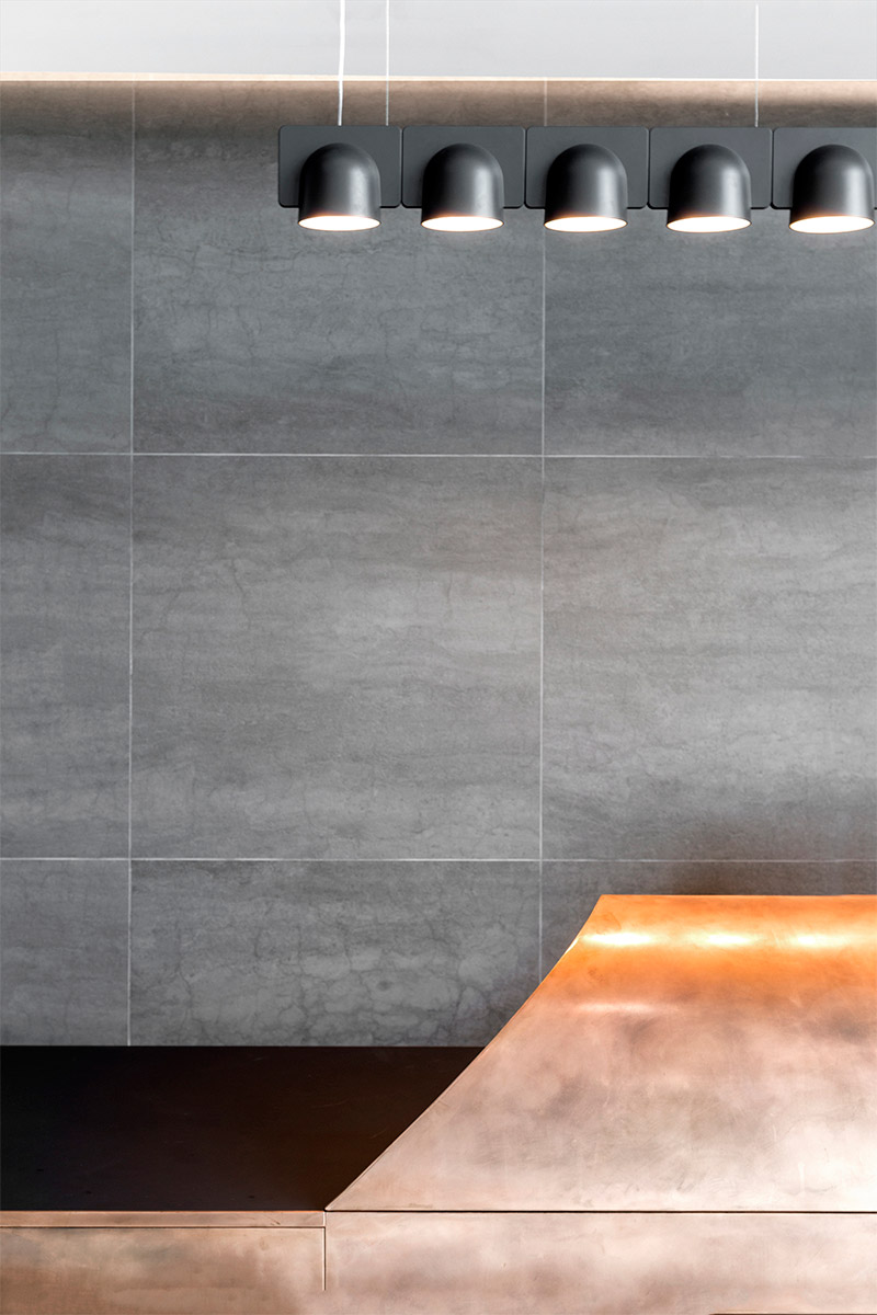 Copper Reception Desk · millimetre